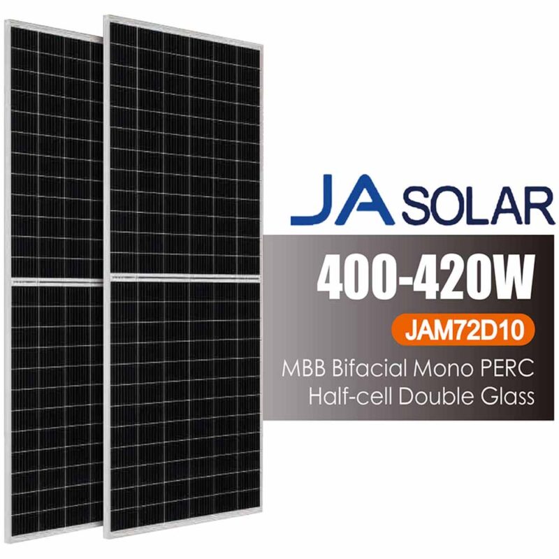 JA Bifacial Solar Panel 400W 405W 410W 415W 420W - Maxbo Solar