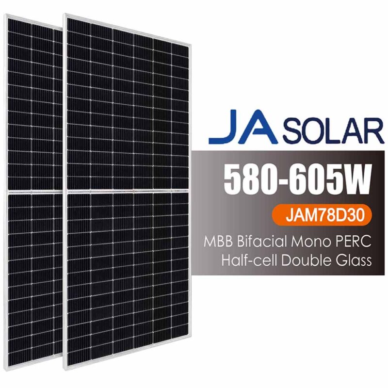 JA Bifacial 580W 585W 590W 595W 600W 605W - Maxbo Solar